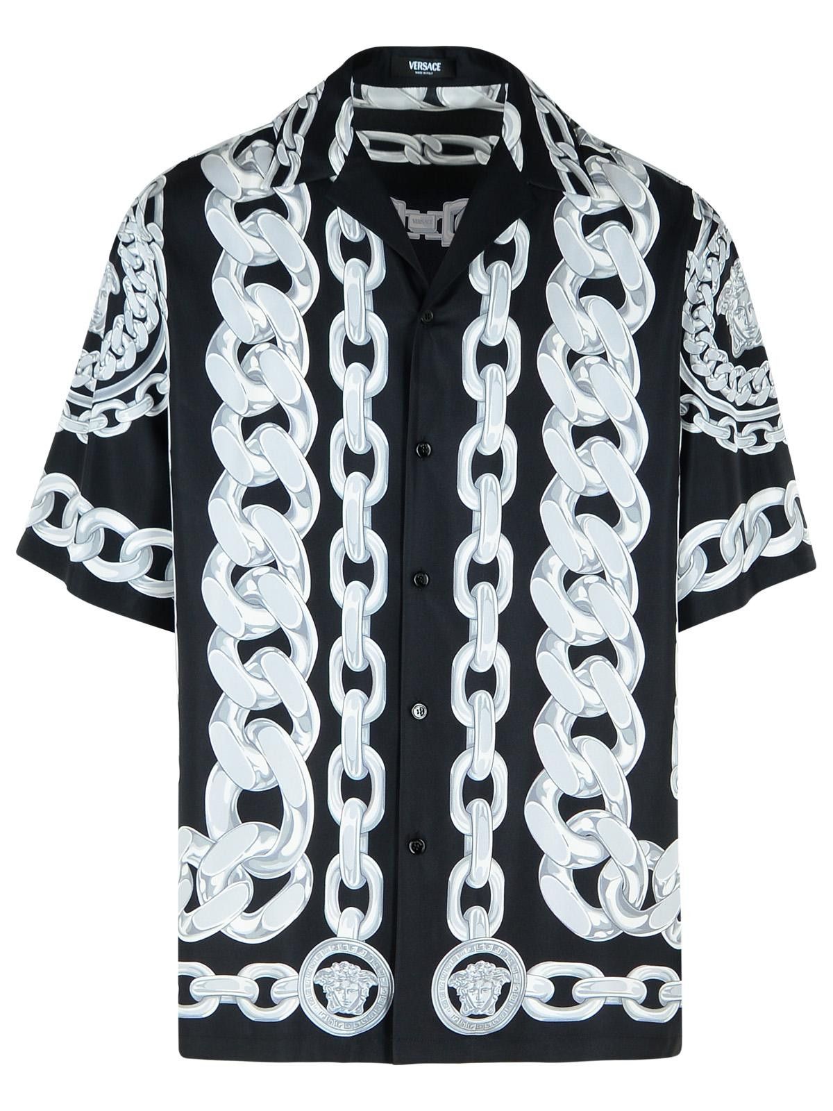 Versace VERSACE 'Chains' Black Silk Shirt | Grailed