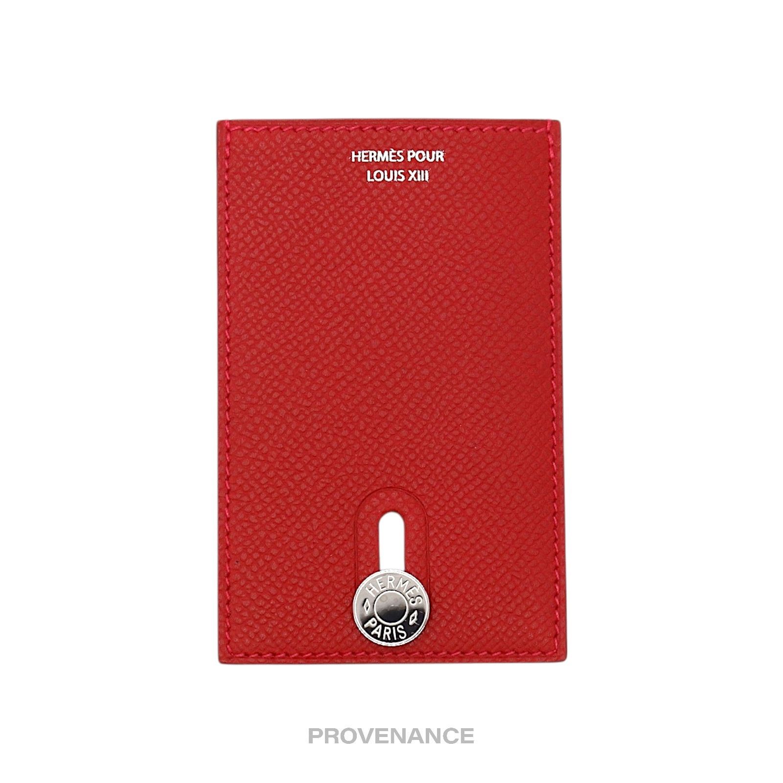 Hermes 🔴 Hermes "POUR LOUIS XIII" Diabolo Card Holder Wallet - Red ...