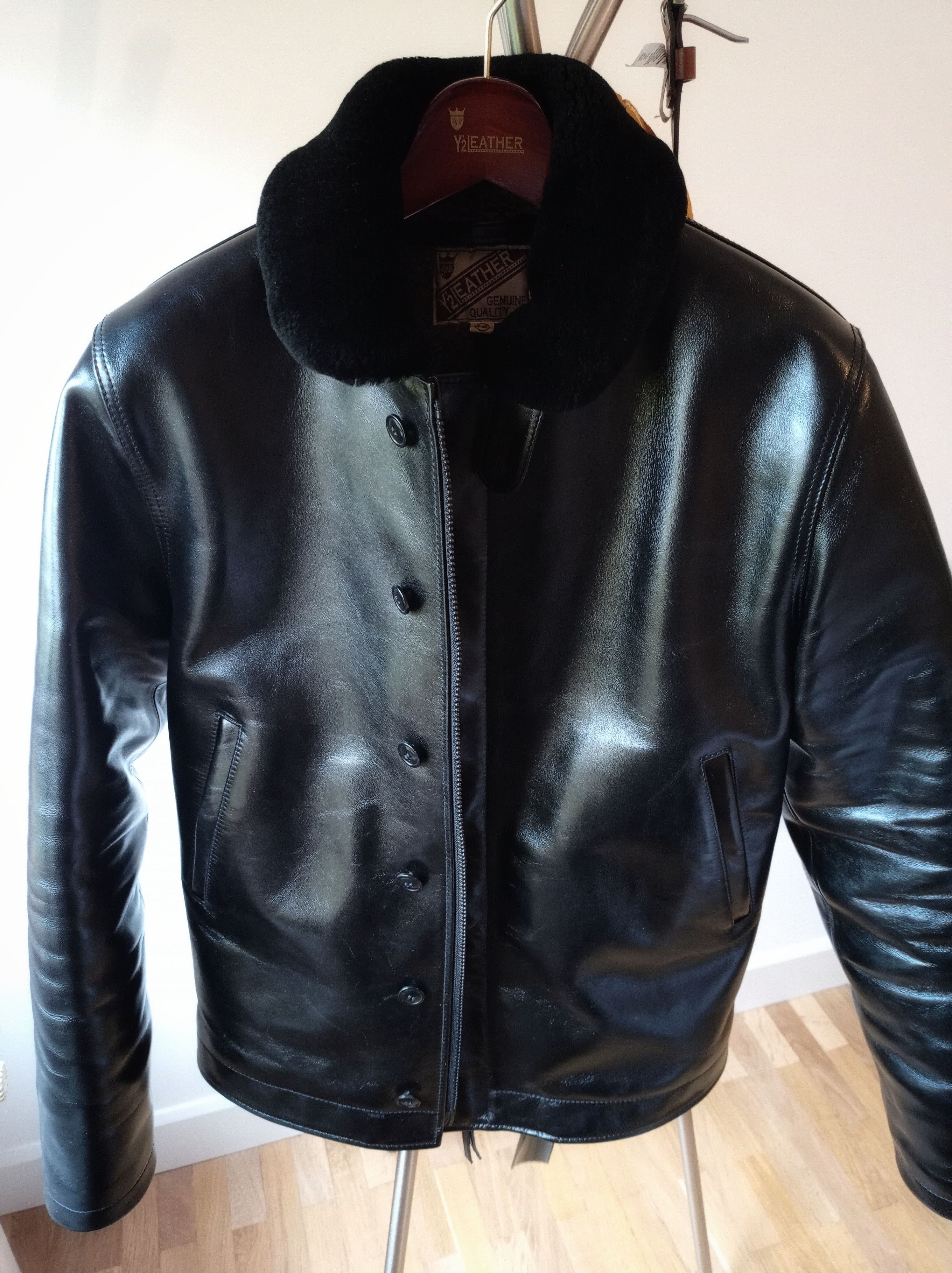 Y'2 Leather ANILINE HORSE N1 DECK JACKET BLACK. SIZE42 | Grailed Y'2 Leather ANILINE HORSE N1 DECK JACKET BLACK. SIZE42 | Grailed
