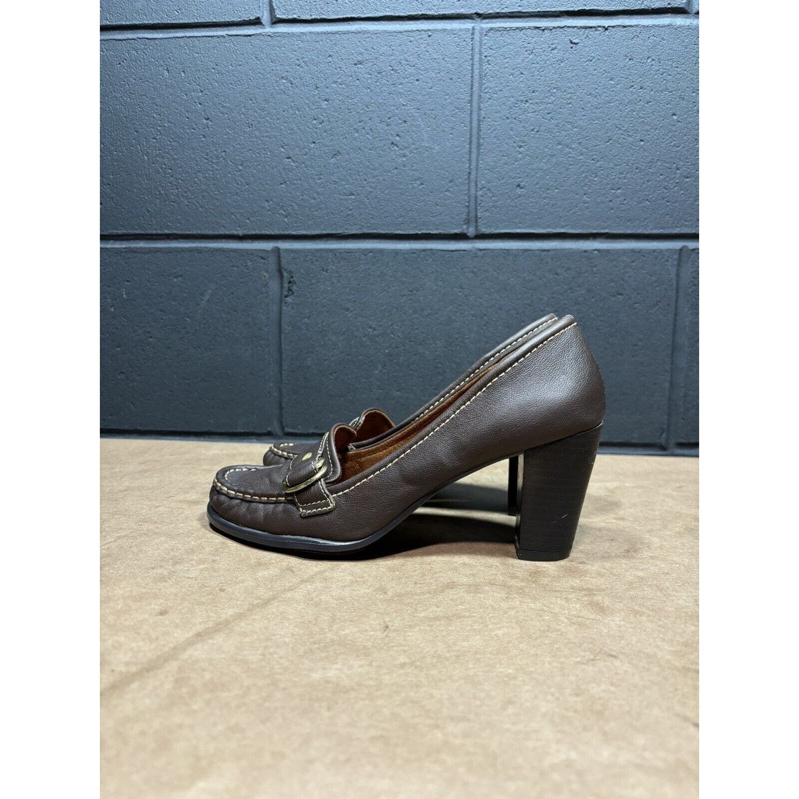 Other Naturalizer Callie Moc Brown Leather Y2K Style Loafer Heel | Grailed