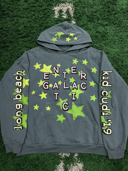 Kid Cudi Kid Cudi Enter Galactic Hoodie Blue Neon Green | Grailed