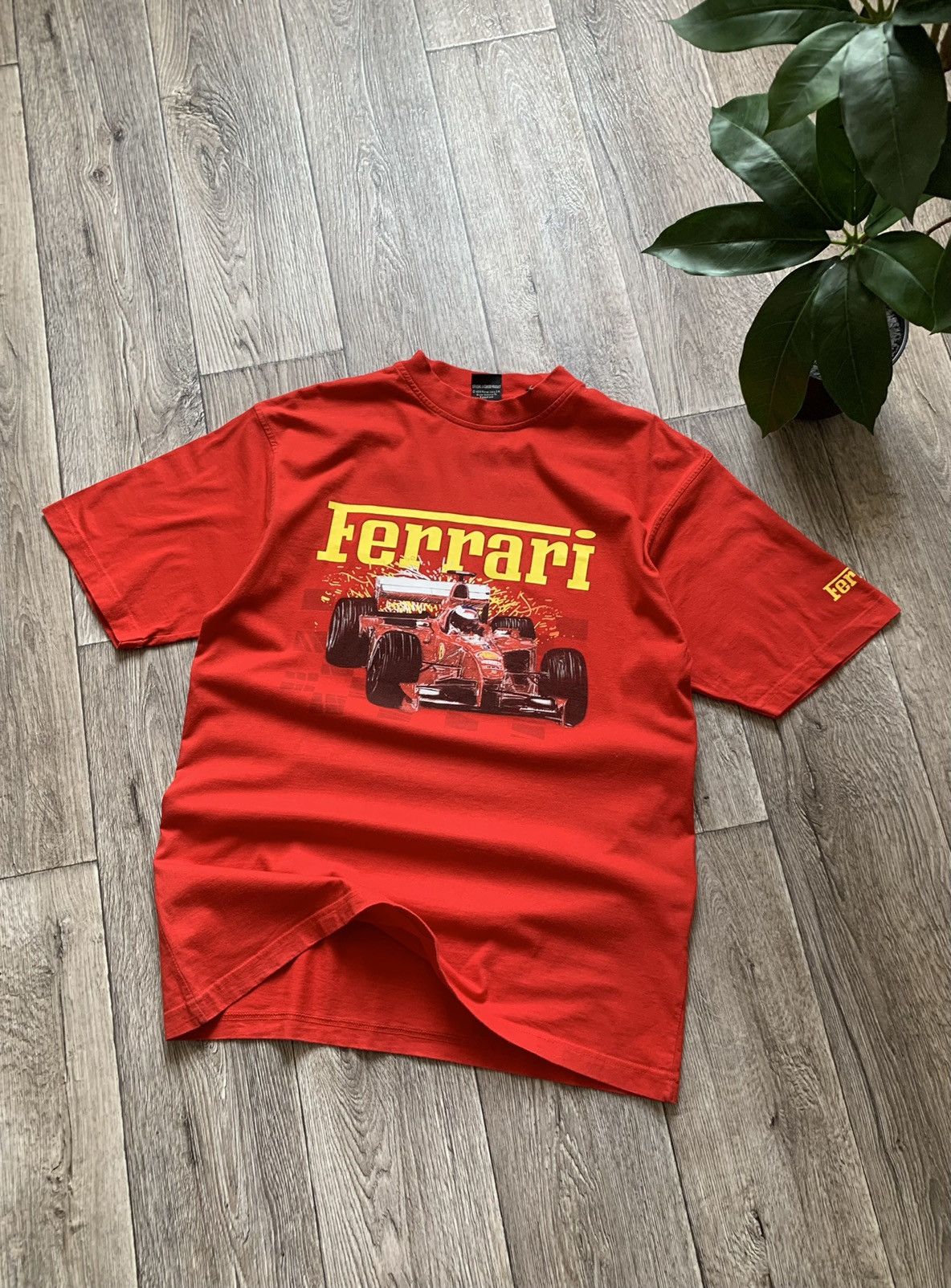 Ferrari × Vintage FERARRI BIG LOGO RED CLASSIC TEE 90’S | Grailed
