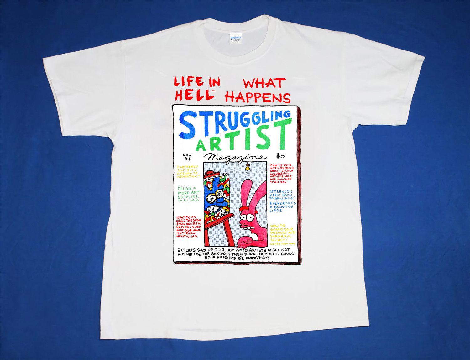 Streetwear Life in Hell Binky Matt Groening Comics Cartoon T-Shirt ...