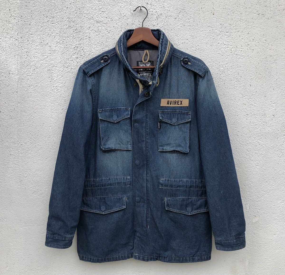 Avirex × Military × Vintage PX Avirex Military M-65 Field Denim Jacket ...