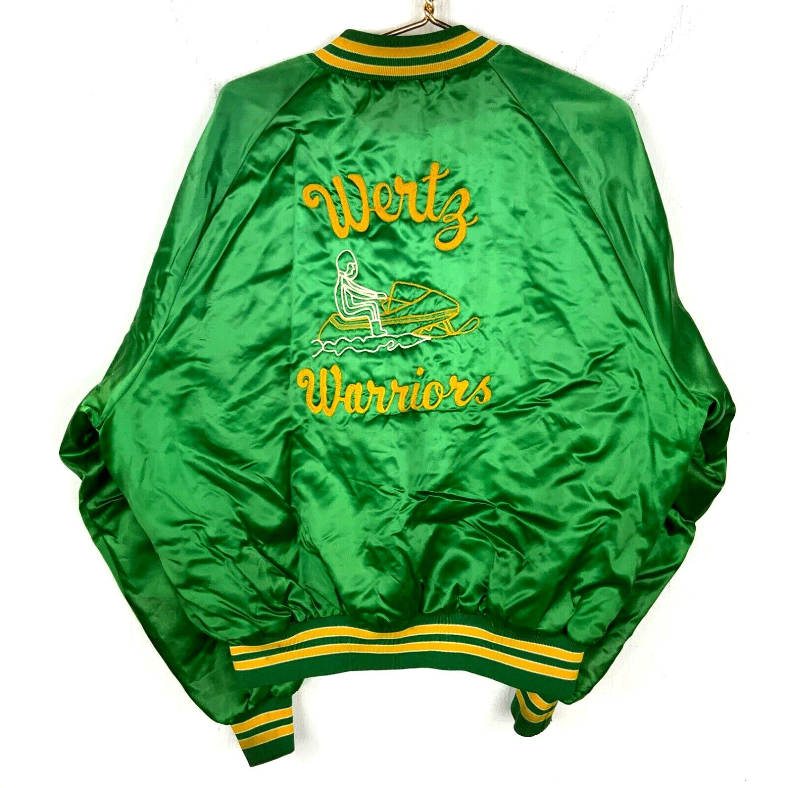 Vintage Vintage 1980s Satin Chain Stitch Jacket Extra Large Snap Button ...