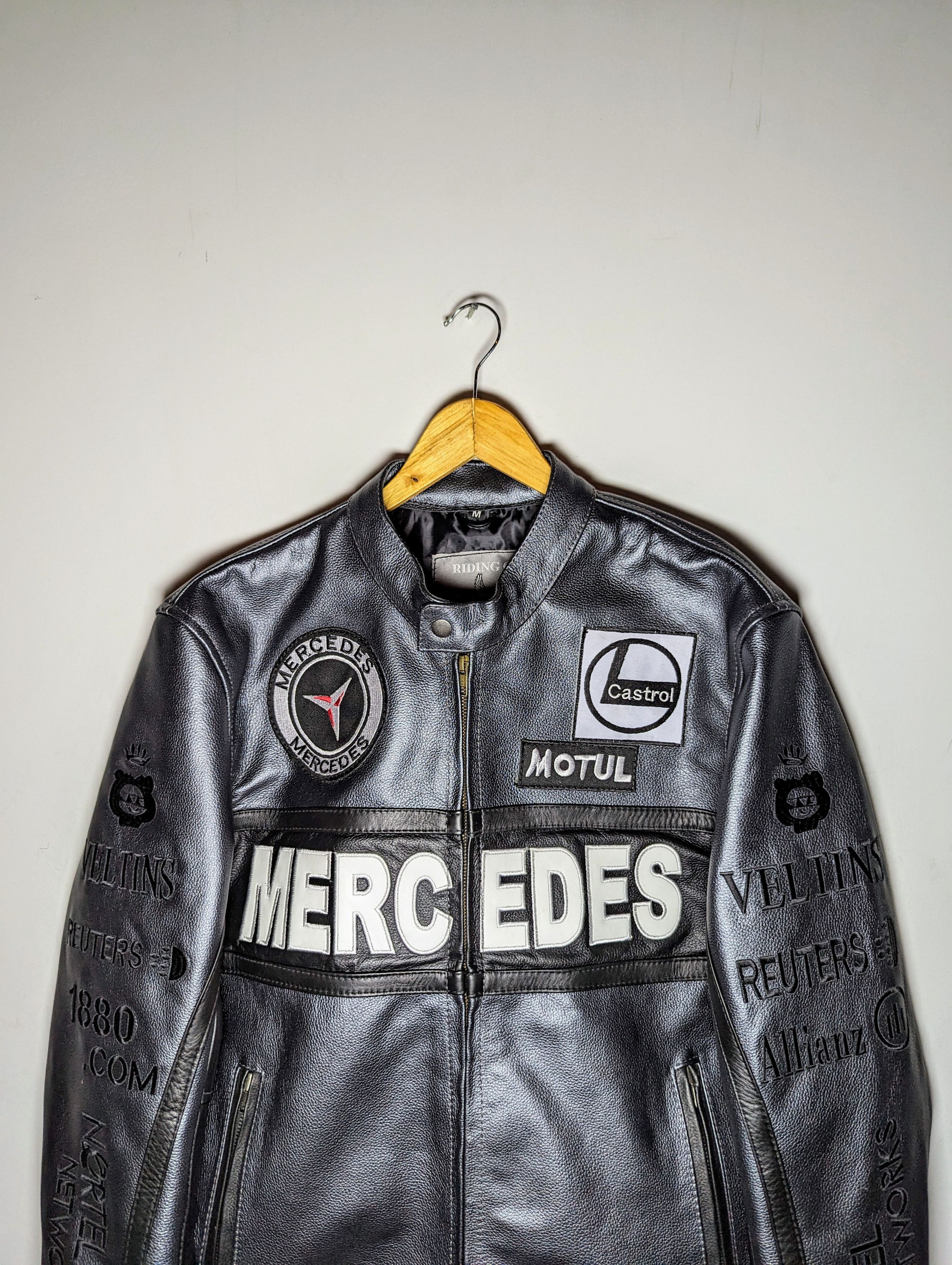 Leather Jacket × Mercedes Benz × Racing 🔥🔥 Mercedes Benz Leather Jacket ...