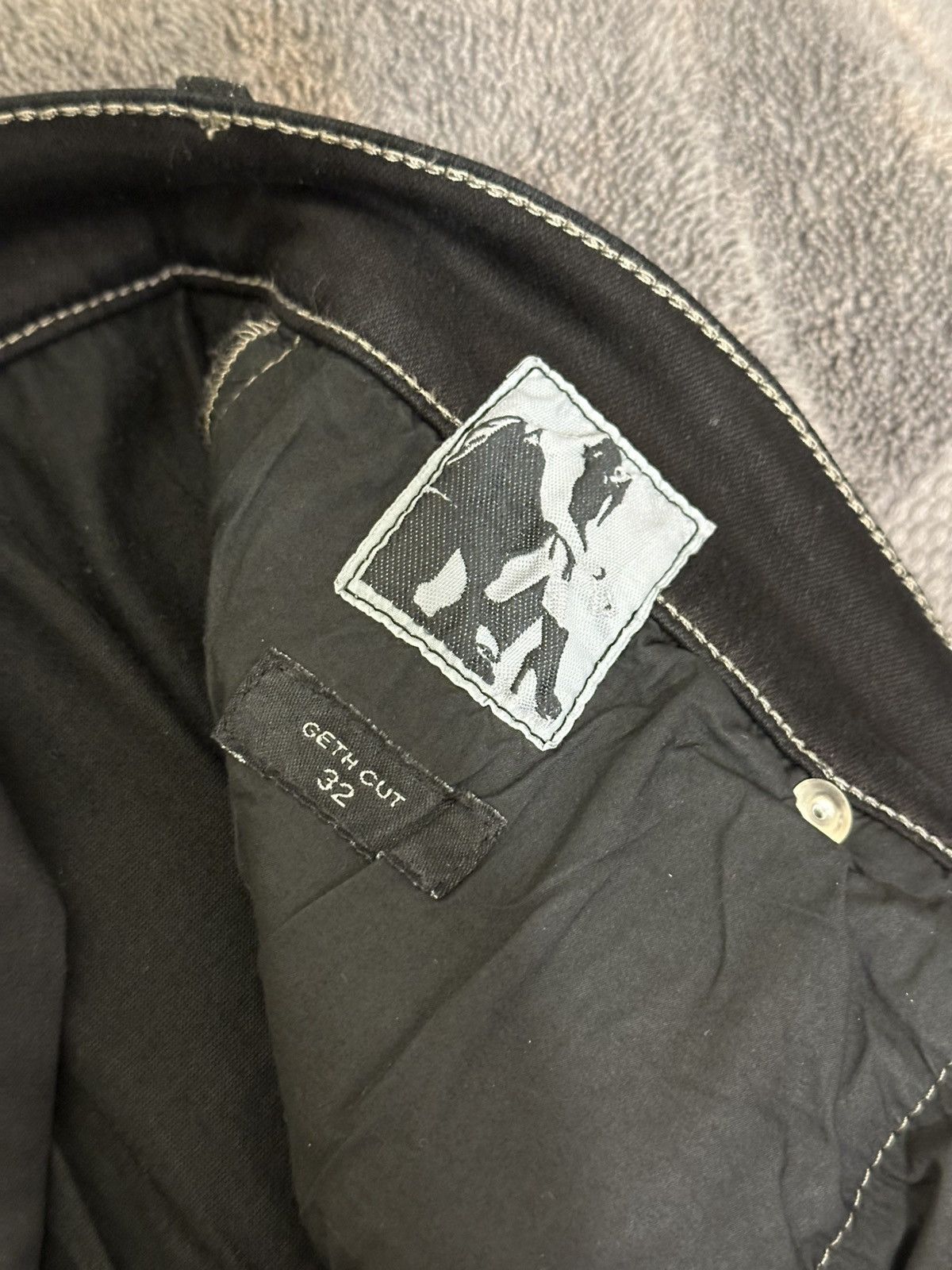 Rick Owens Rick Owens Thrashed Waxed Geth Cut Denim - FW22 | Grailed