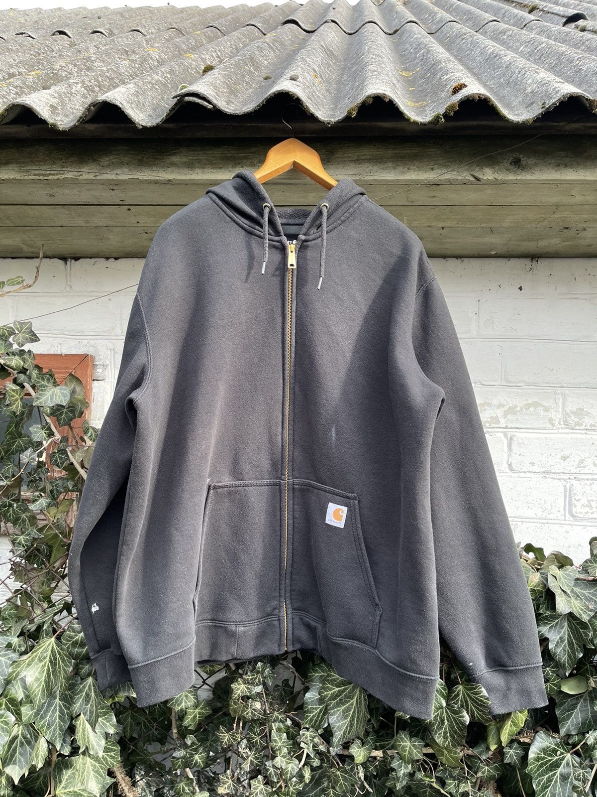 Vintage Carhartt Heavy Weight Paint Splatter Oversized Zip Hoodie | Grailed