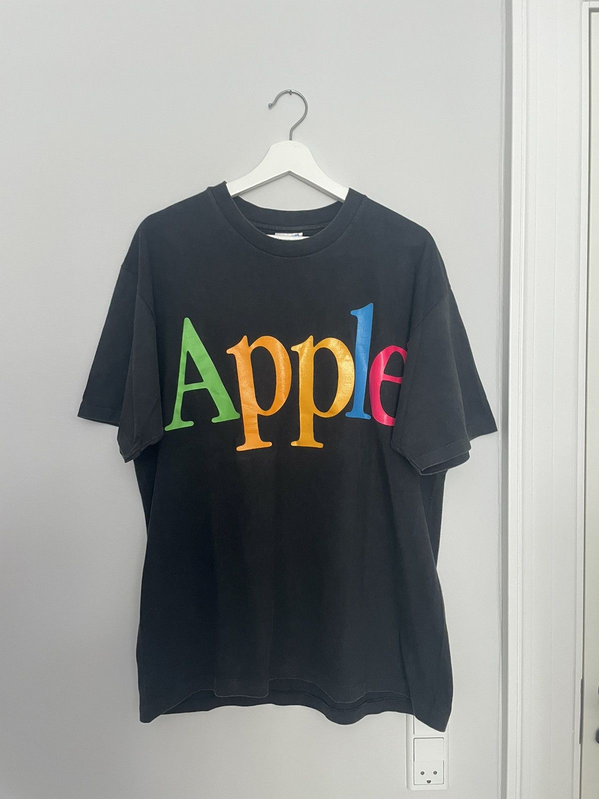 Apple × Hanes 90s Apple Tee Rainbow Font Single-Stitch | Grailed
