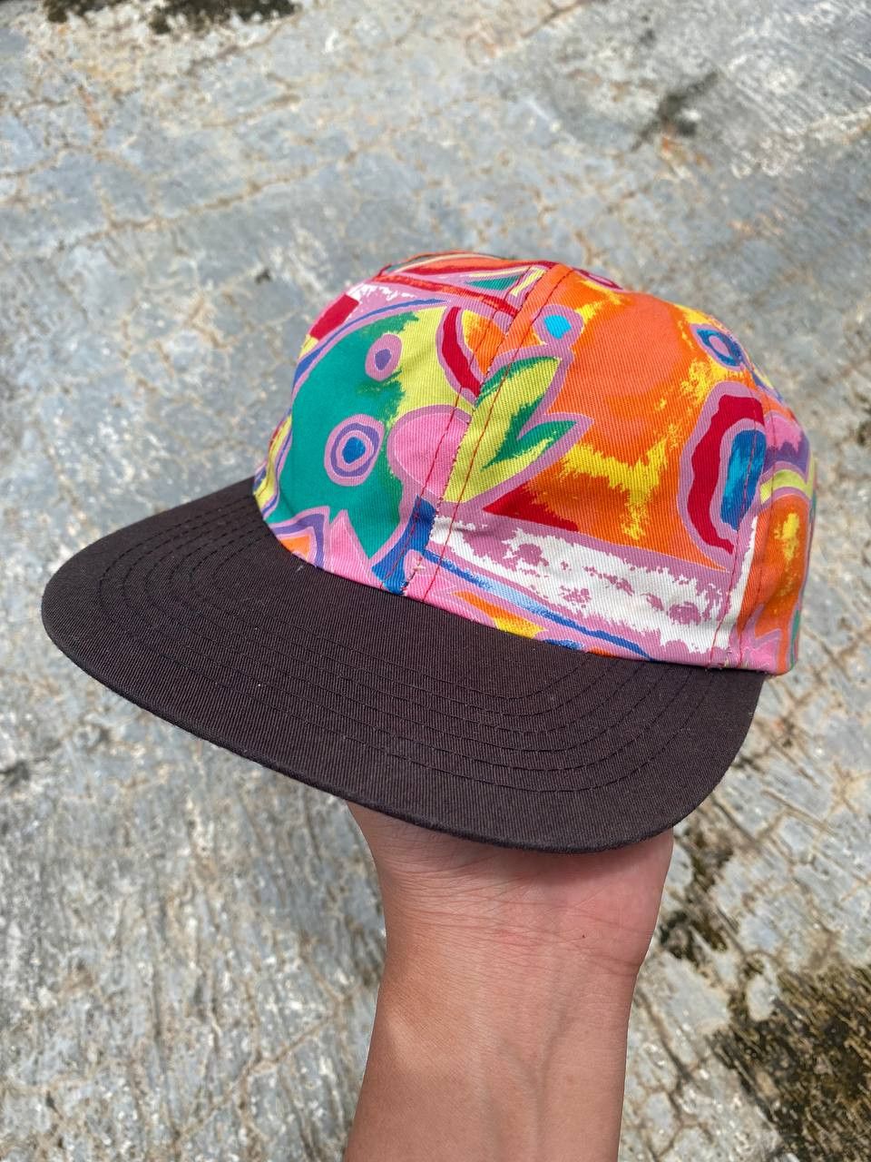 Snap Back × Vintage Vintage Two Tone Abstract Art Snapback Caps | Grailed