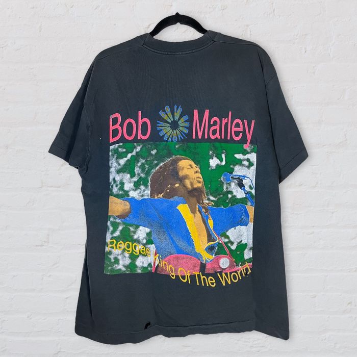 Vintage Vintage Bob Marley Bootleg Rap Tee Reggae King of the World ...