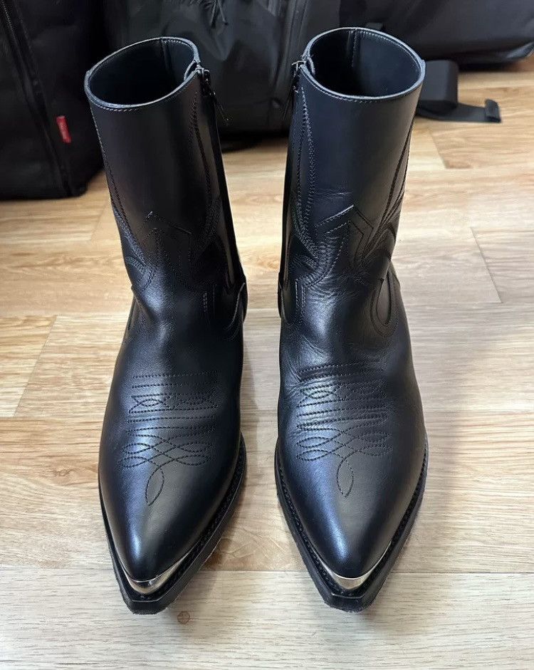 Celine × Hedi Slimane SOLD!!! Celine 24FW LEON metal-toe Chelsea boots ...