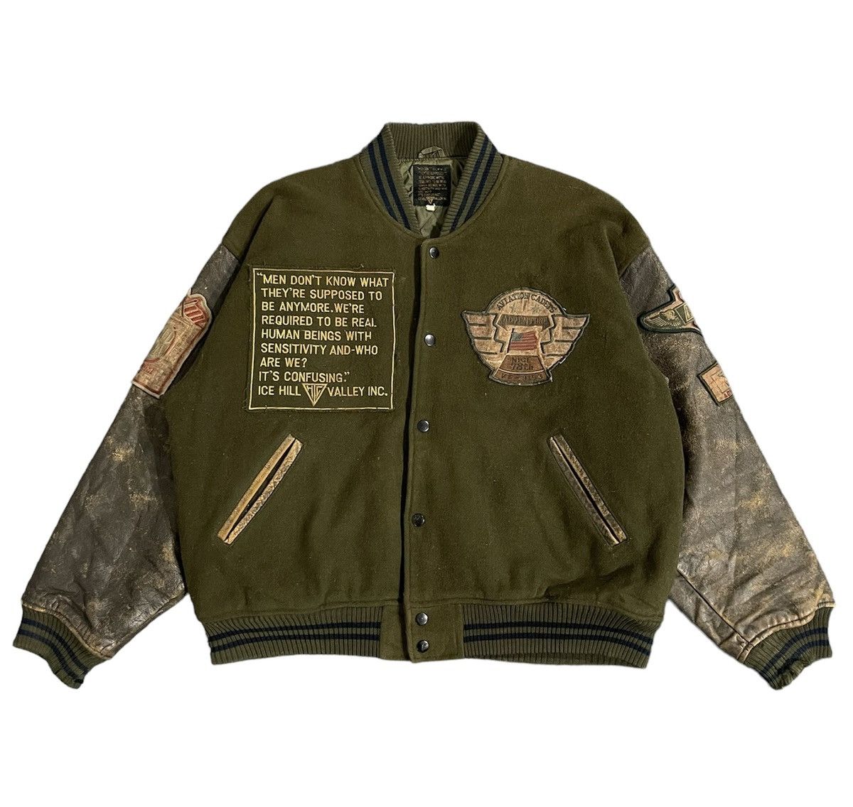 Leather Jacket × Varsity Jacket × Vintage Vintage The British ...