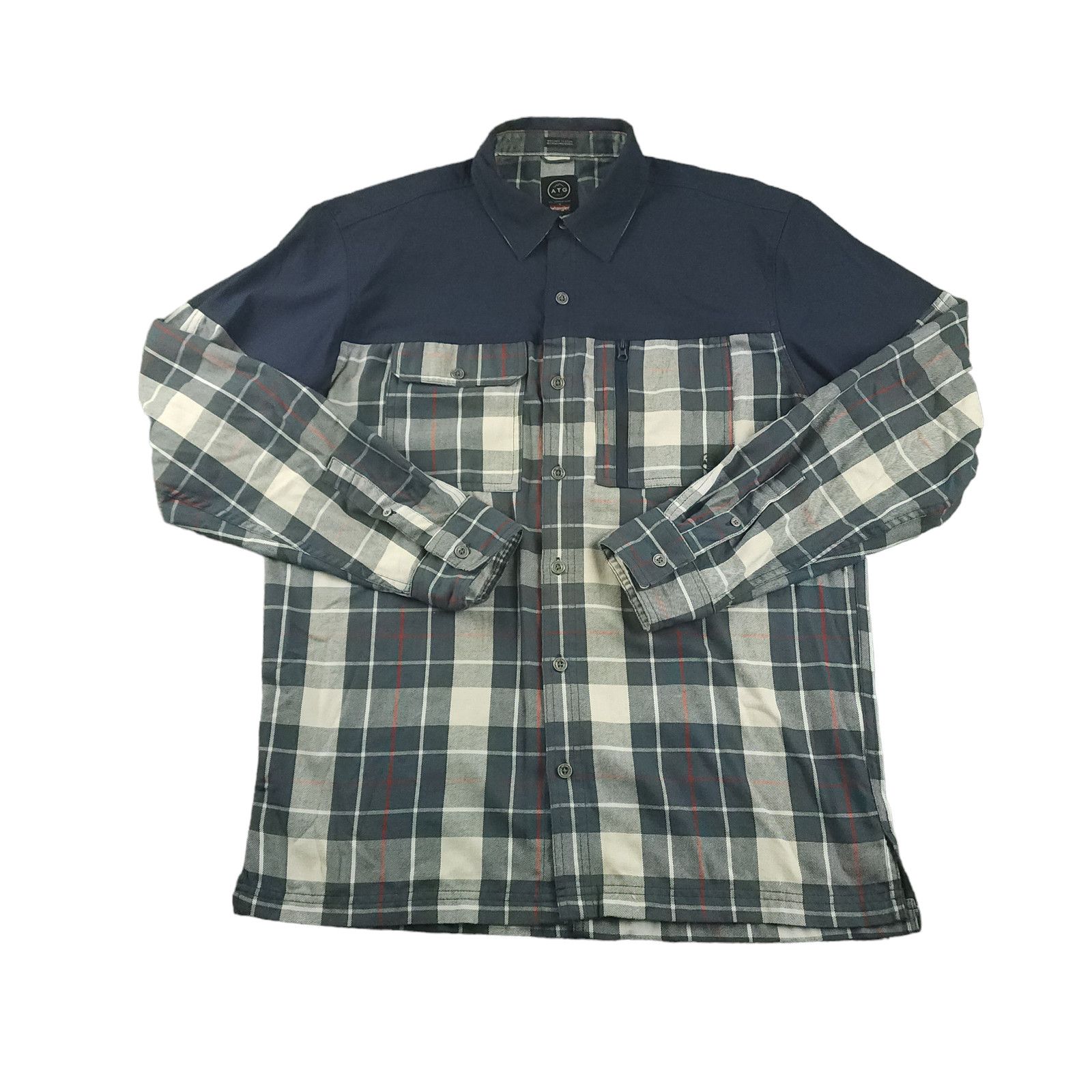 Wrangler Wrangler ATG Overlay Flannel Organic Cotton Outdoors Hiking ...