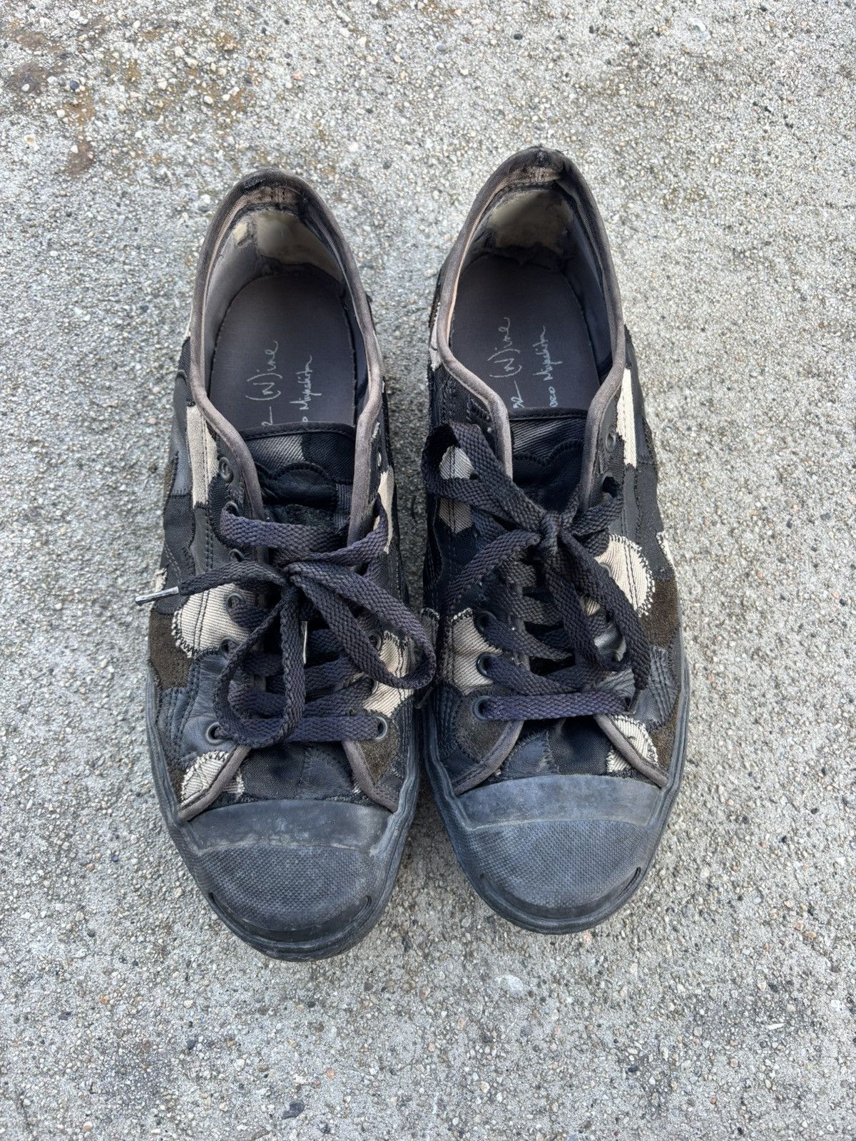 Number (N)ine Number (N)ine Patchwork Crying Heart Purcell Sneakers ...