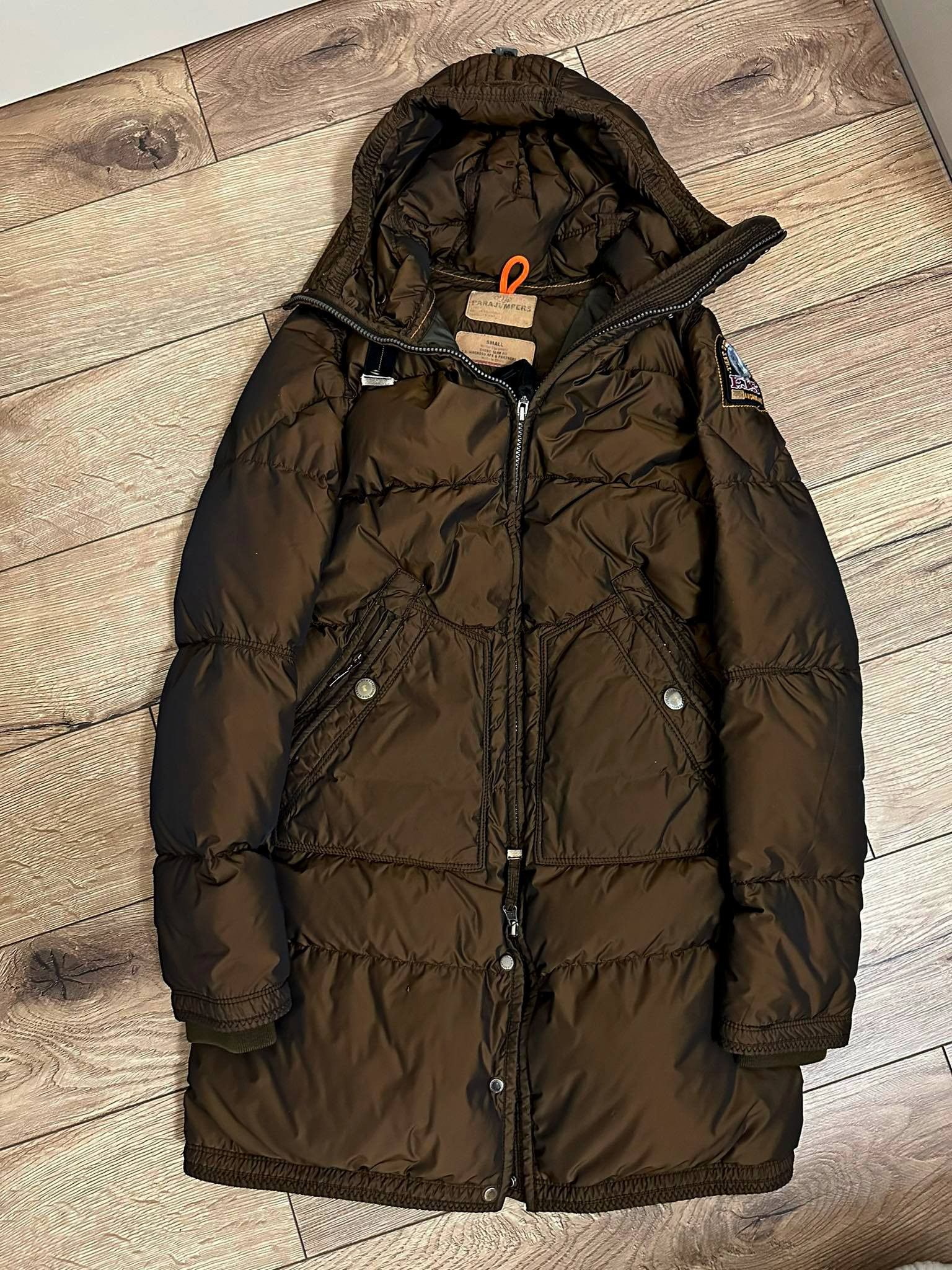 Parajumpers Parajumpers PJS Parka Puffer Down Jacket Badge Logo Brown S ...