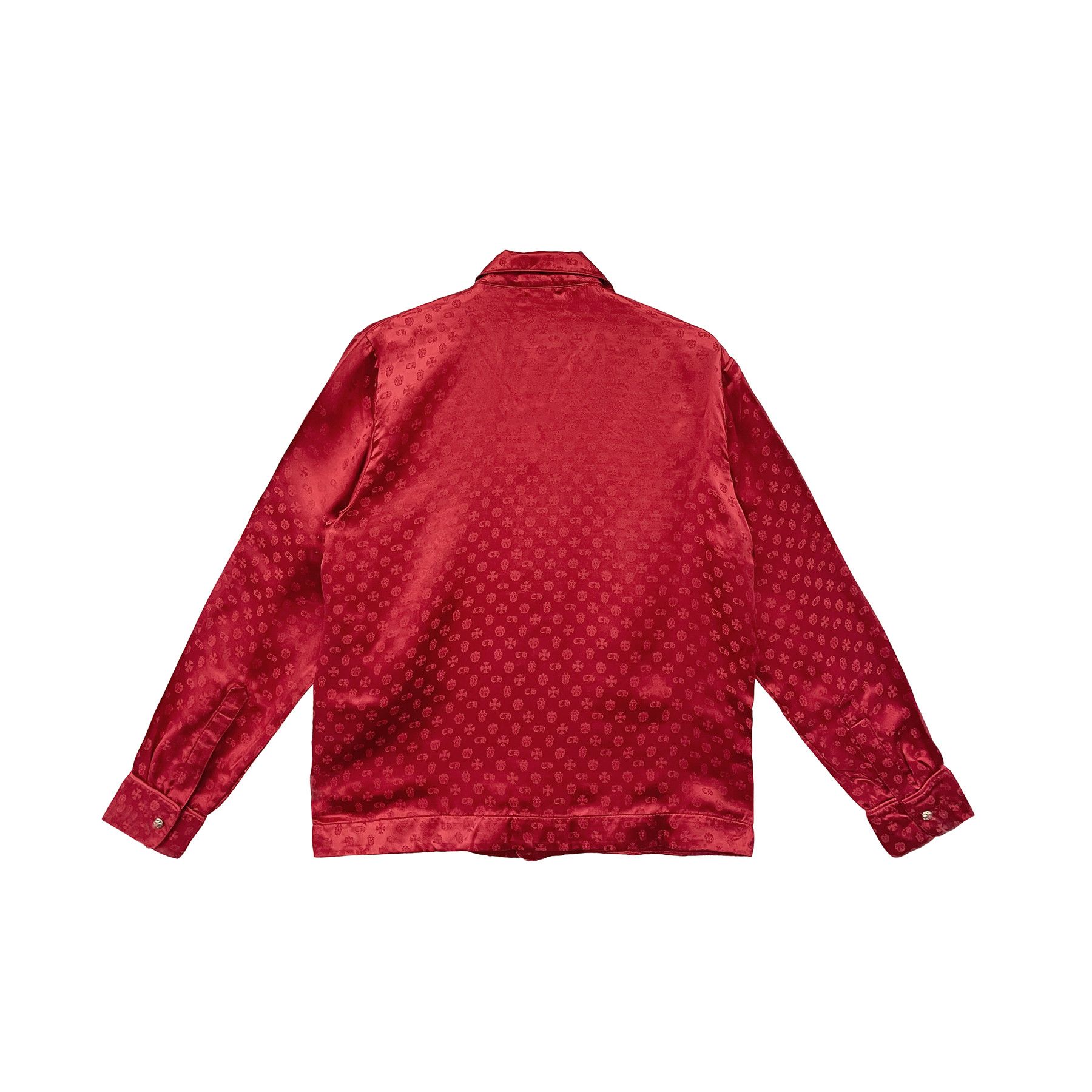 Chrome Hearts Chrome Hearts Cross Pattern Red Silk Pajama Set Nightgown ...