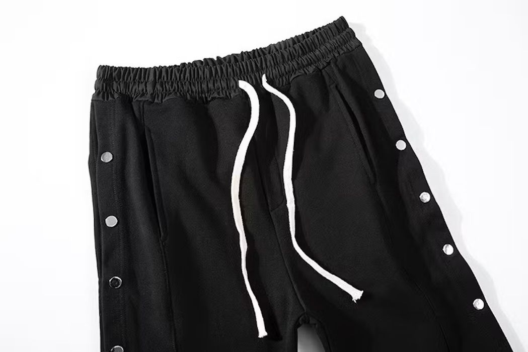 Vintage Side Button Snap Detail Draw String Track Pants | Grailed