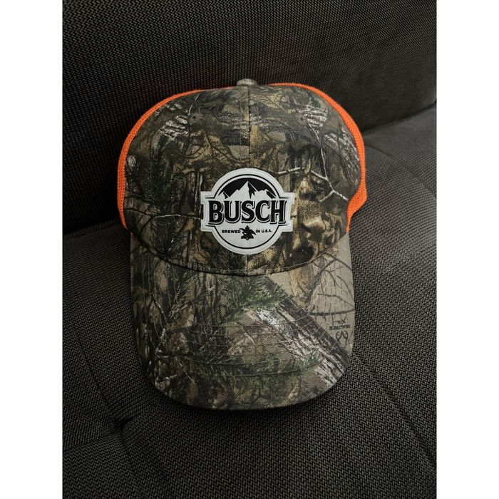 Port Authority Busch Beer Camo Hunter Orange Trucker Cap | Grailed