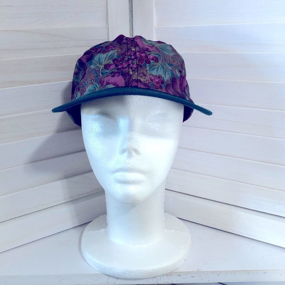 Vintage Vintage NWOT 90s boho tropical teal purple plum grape hat | Grailed