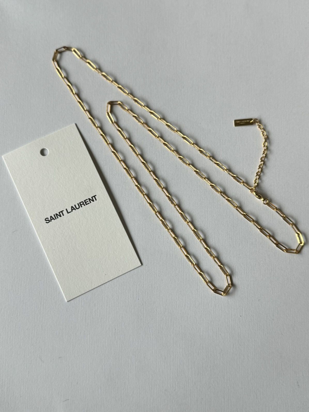Saint Laurent Paris Saint Laurent Paris Gold Box Link Adjustable Chain ...