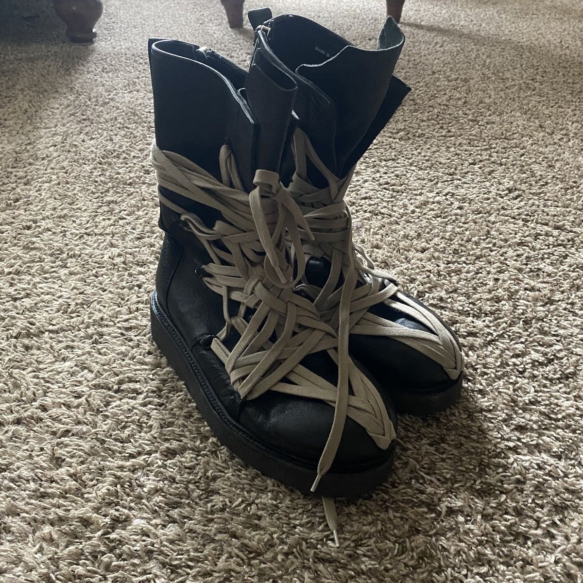 Rick Owens SS20 Tecualtl Megalace Bozo Army Boot | Grailed