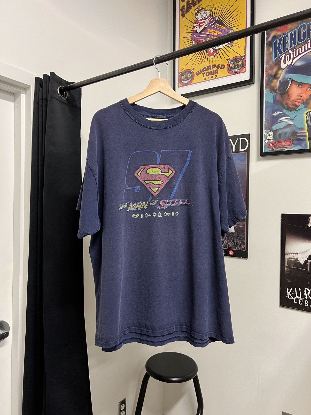 Vintage Vintage Superman Nascar Kurt Bush Faded T-Shirt | Grailed