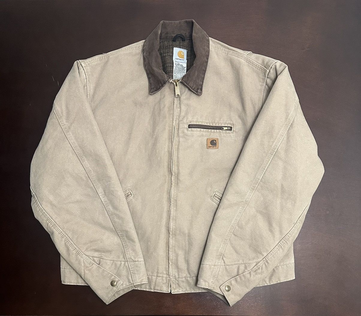 Carhartt J97 SDL Blanket-Lined Sandstone Duck Detroit Jacket, Saddle ...