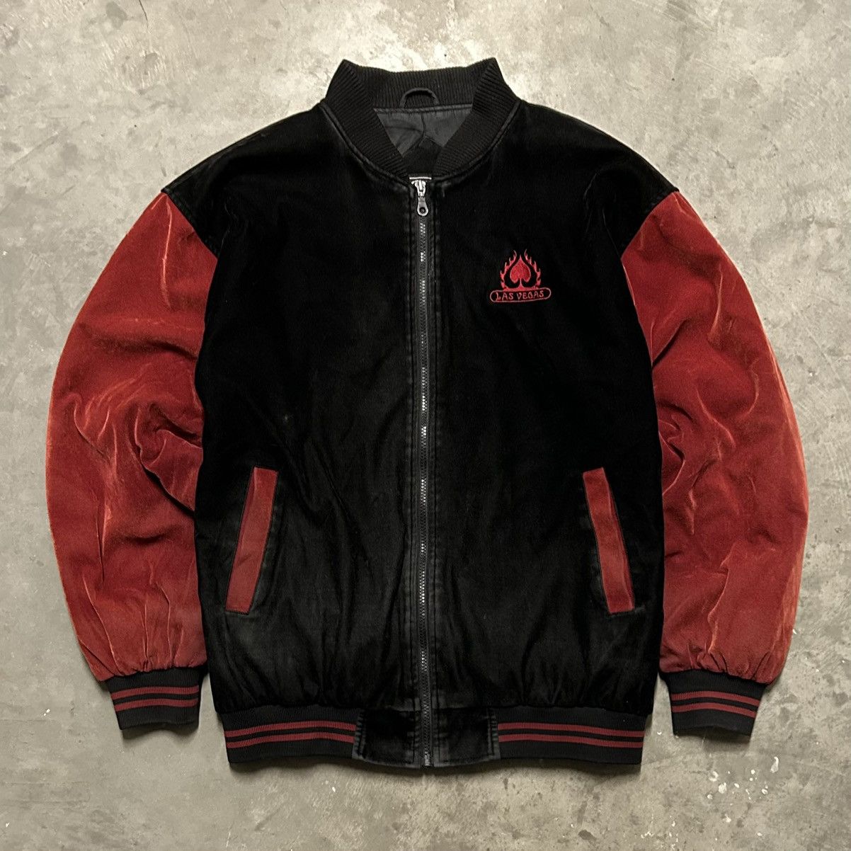 Designer × Streetwear × Vintage Flaming Spade Las Vegas Velour Jacket ...