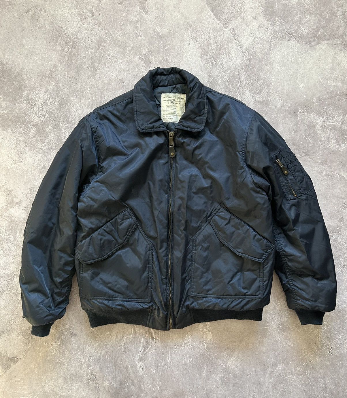 Bomber Jacket × Military × Vintage Vintage 90s MA-2 Navy Bomber Jacket ...