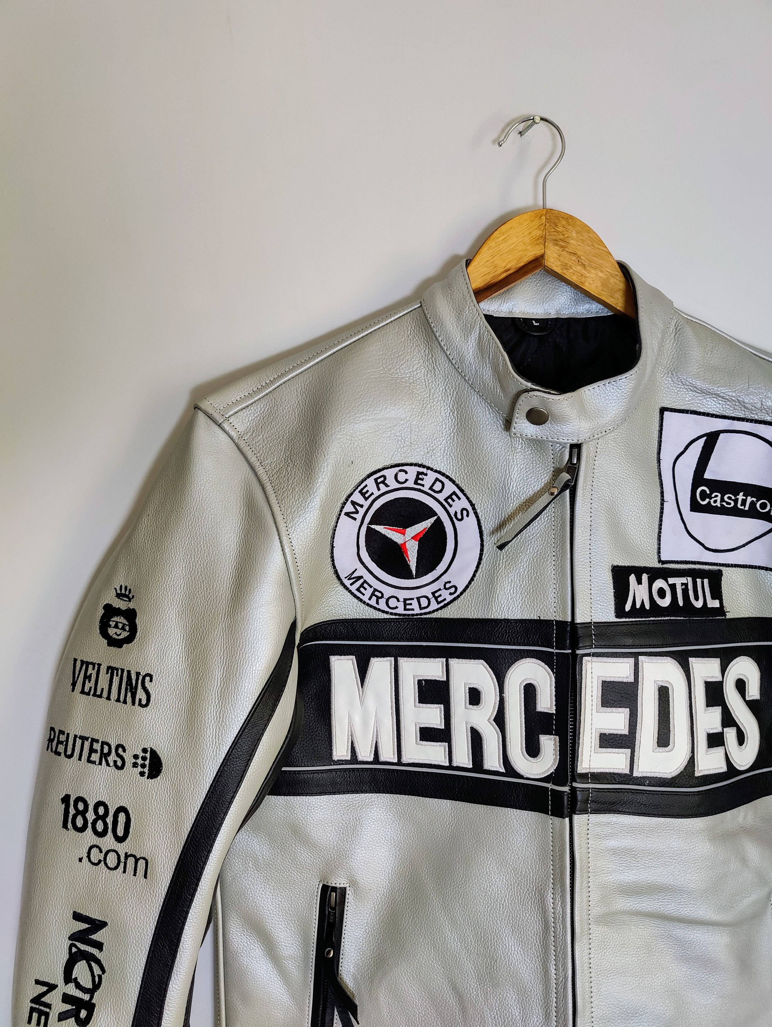 Leather Jacket × Mercedes Benz × Racing 🔥 Mercedes Benz Racing Leather ...