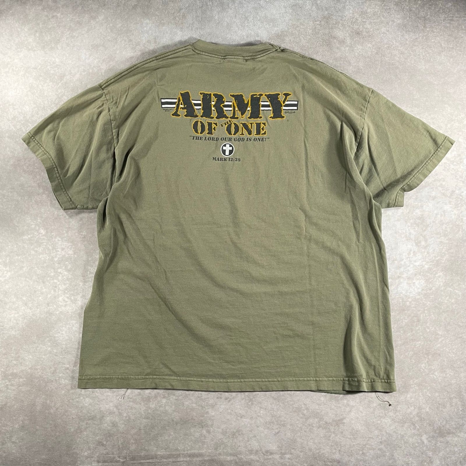 Vintage Vintage 01 Kerusso Army Of The One Lord Jesus Faded T-shirt ...