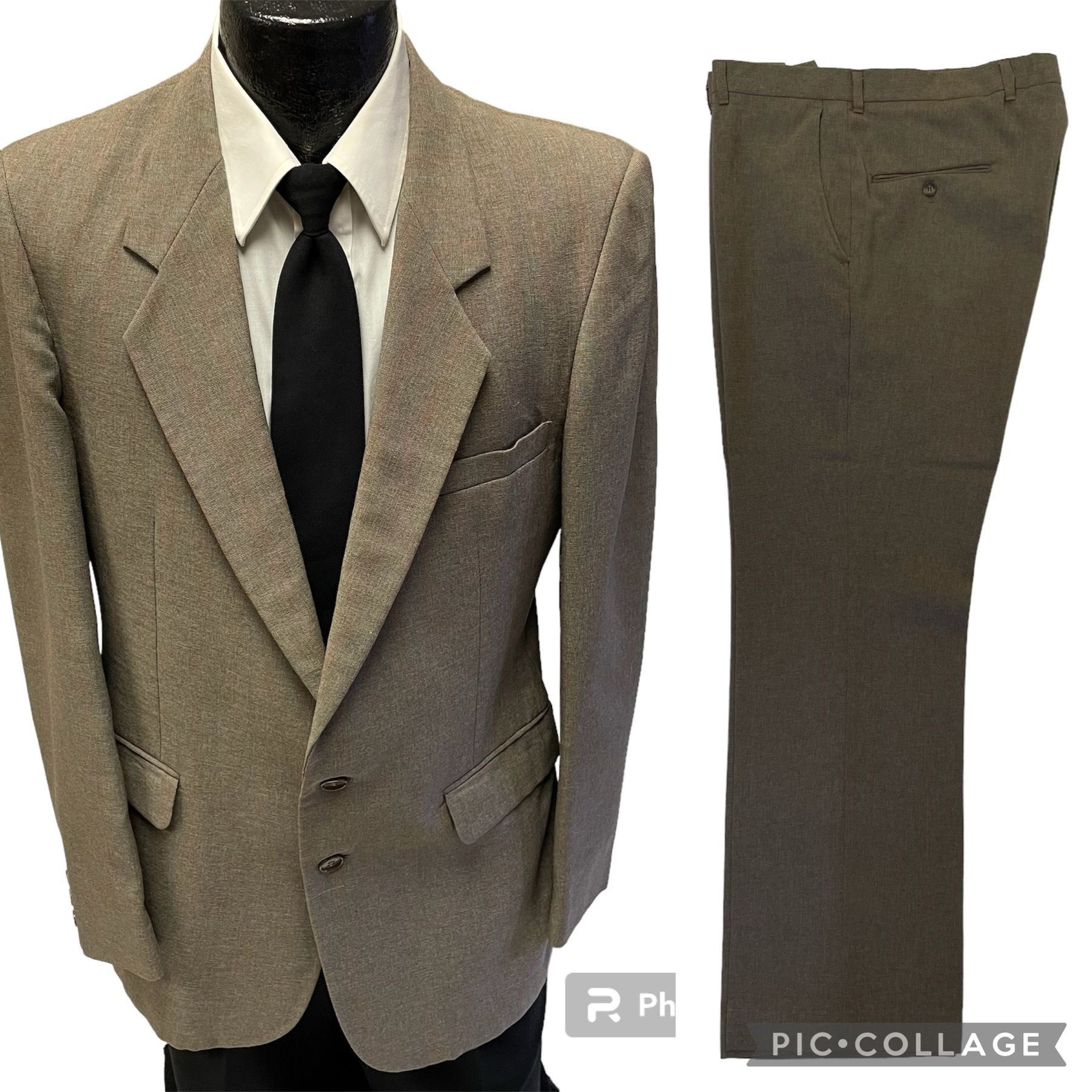 Other 60's Brown MoD Red CHALK STRIPE Disco Retro Suit 38 R | Grailed