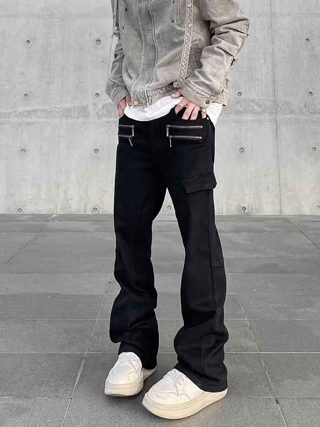 Jean × Streetwear Black Cargo Opium Flared Stack Jeans | Grailed