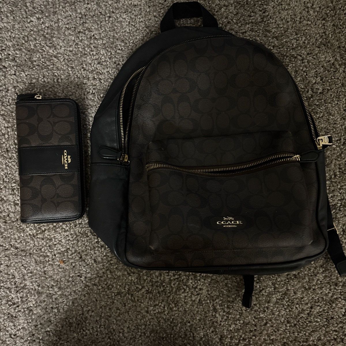 Coach Coach Signature Medium Charlie Backpack W/ Wallet | Grailed