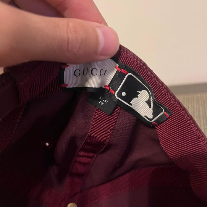 Gucci 57-61 CM Gucci x Yankees Butterfly Embroidered Hat Burgundy | Grailed