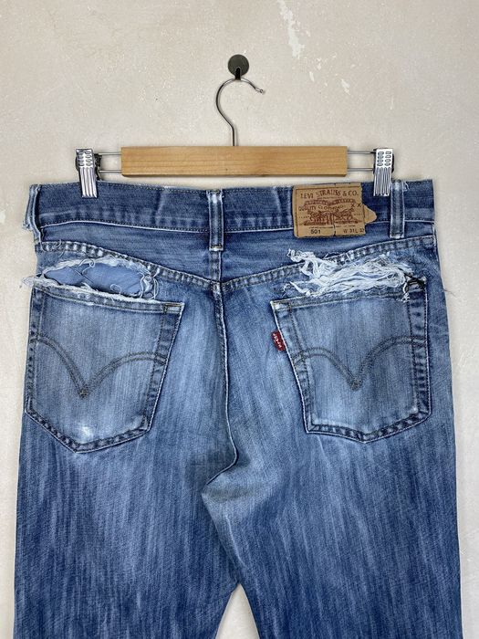 Levi's Vintage Levis 501 Distressed Denim Avant Garde punk Jeans | Grailed