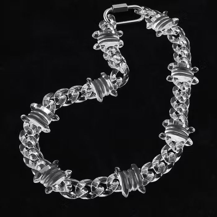Cuban Link Chain Transparent Acrylic Thorns Chain Necklace | Grailed