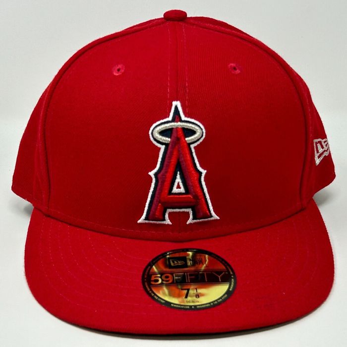 New Era Los Angeles Angels Hat Red Anaheim LA New Era 59Fifty MLB | Grailed