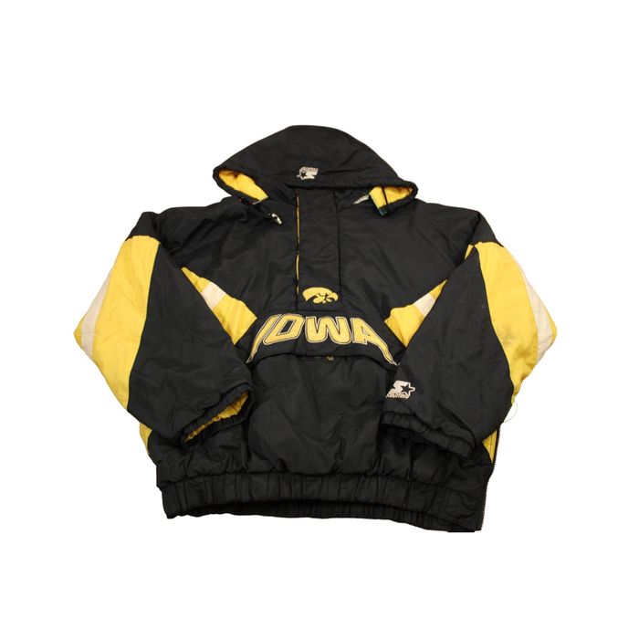 Starter Vintage Iowa Hawkeyes Starter Jacket With Hood Size XL Black ...