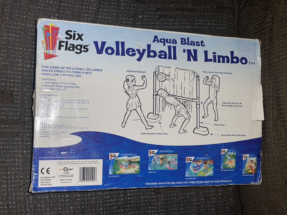 Vintage Six Flags Aqua Blast Volleyball & Limbo Kids Outdoor Summer ...