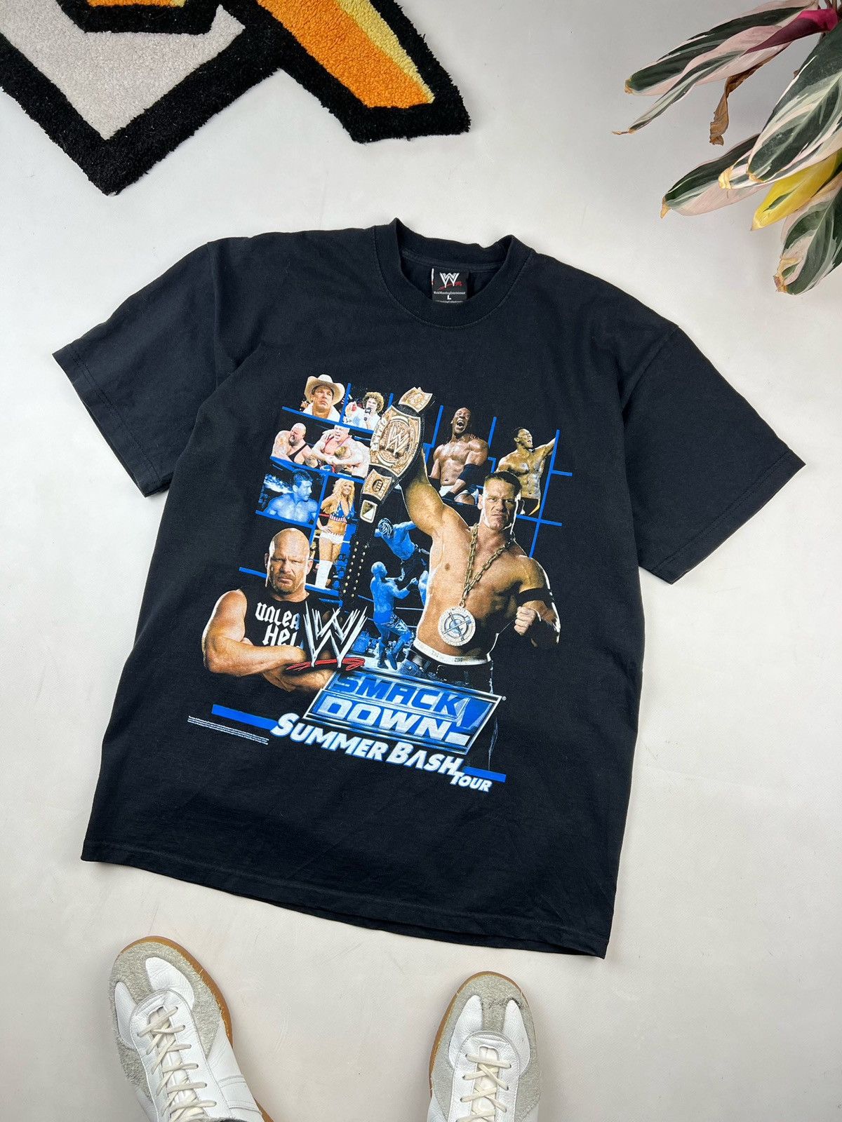 Band Tees × Vintage × Wwe Vintage WWE SmackDown Black Tee wrestling ...