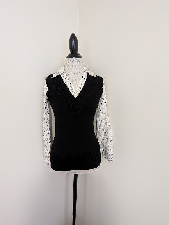 Nine West Nine West women's blouse/vest sweater Poka dot blouse | Grailed