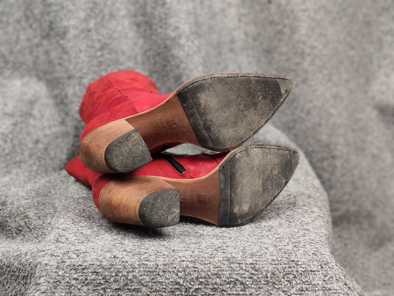 Moma Moma Design Distressed Red Leather Ankle Zip sharp toe Boots | Grailed