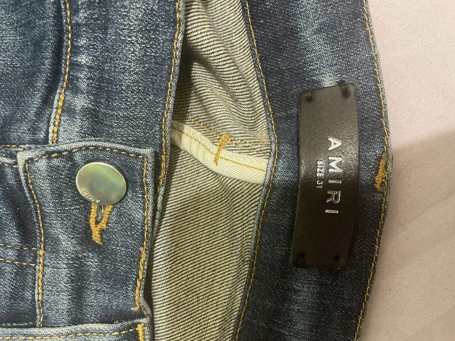 Amiri indigo red patches Amiri jean | Grailed