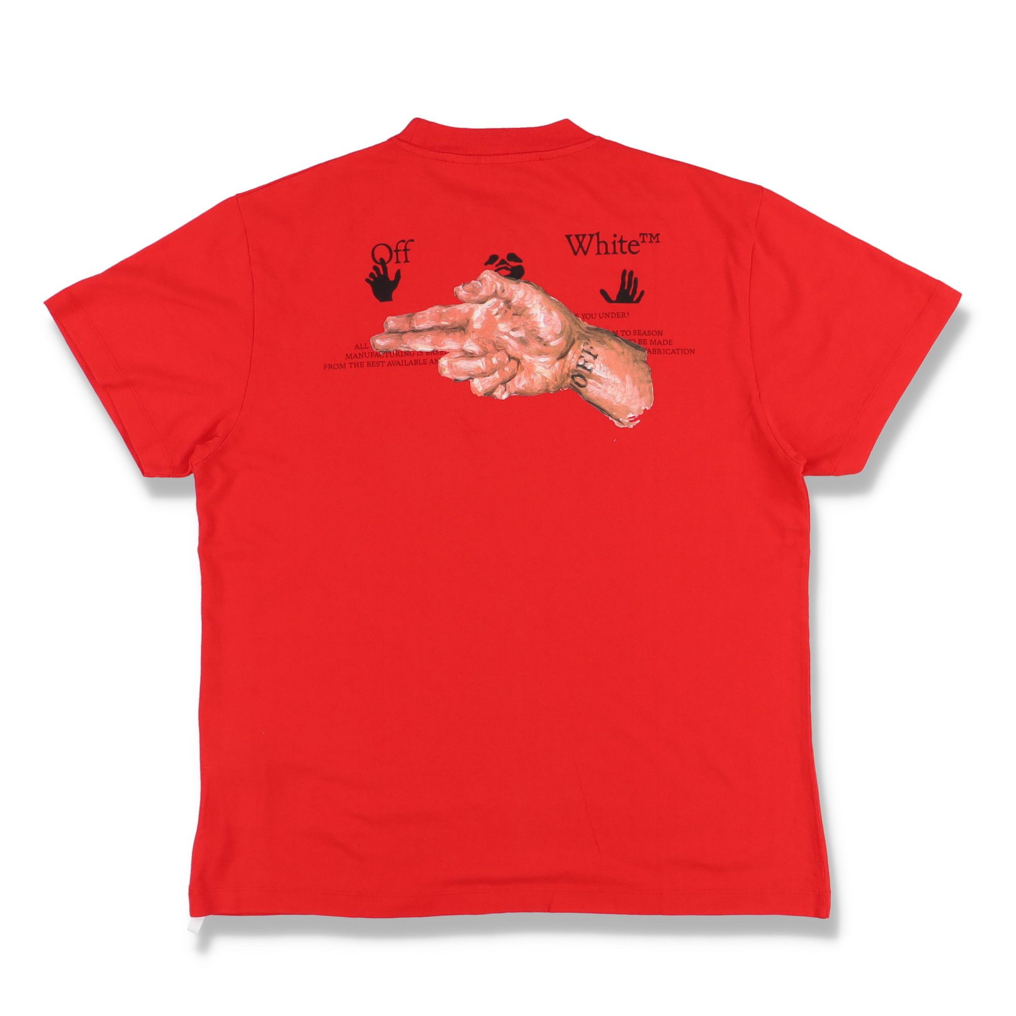 Off-White Red Pascal Hand Gun Logo Oversized T-Shirt | Grailed
