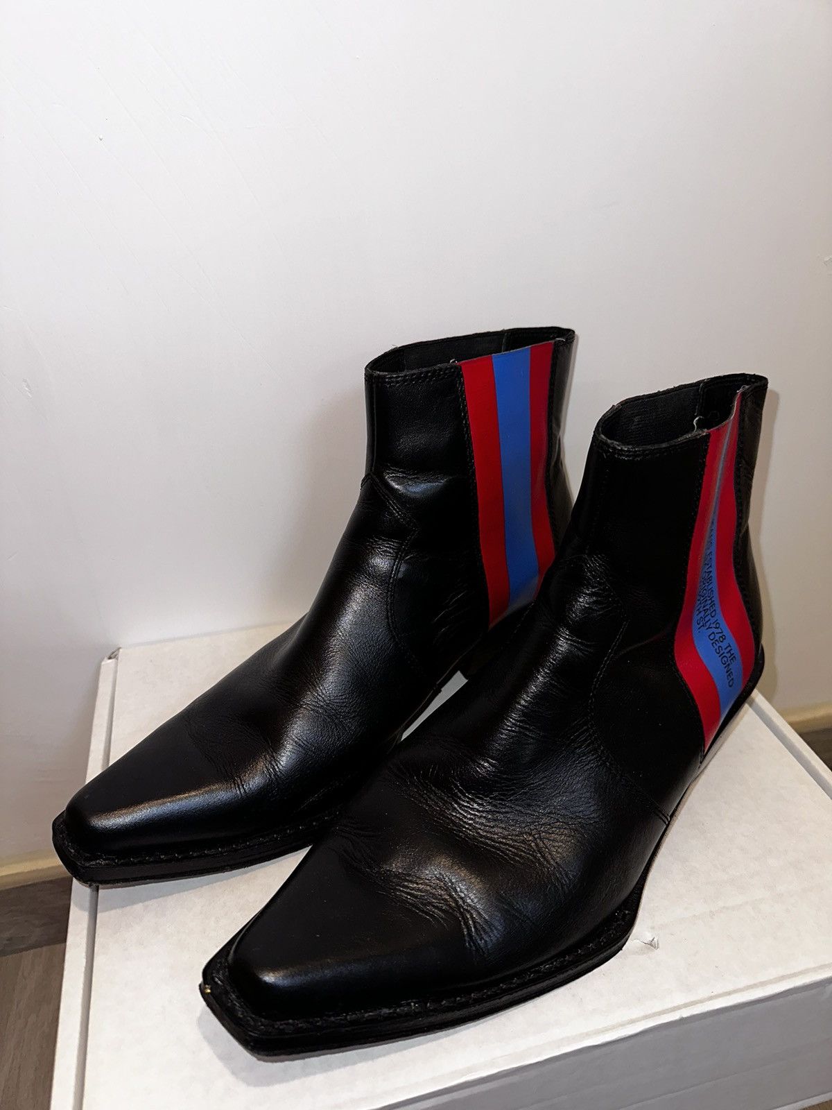 Calvin Klein 205W39NYC × Raf Simons Ck205W39Nyc cowboy boots blue red ...