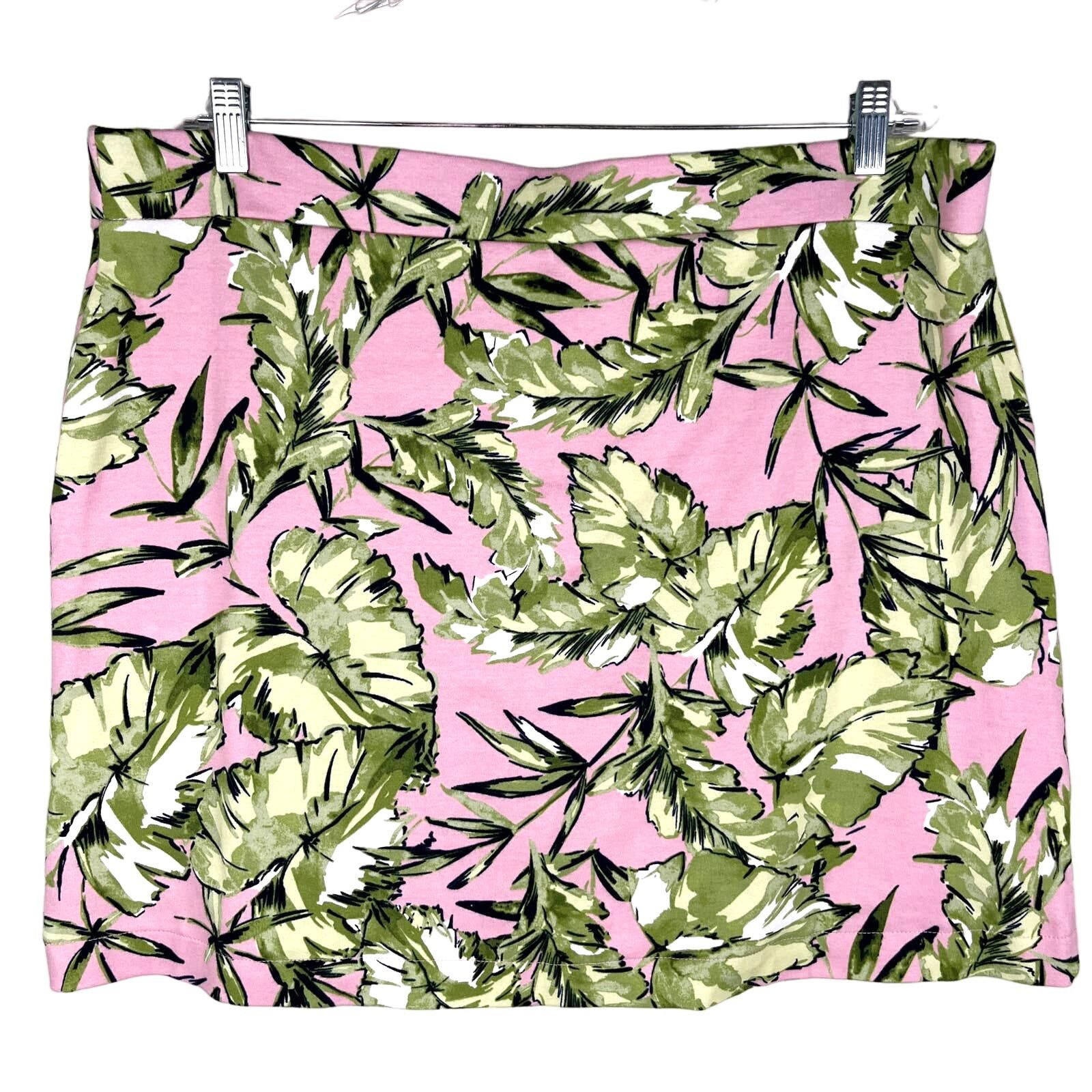 Jones New York Jones NY Skort Faux Wrap Juniper Tropical Leaves XXL New ...