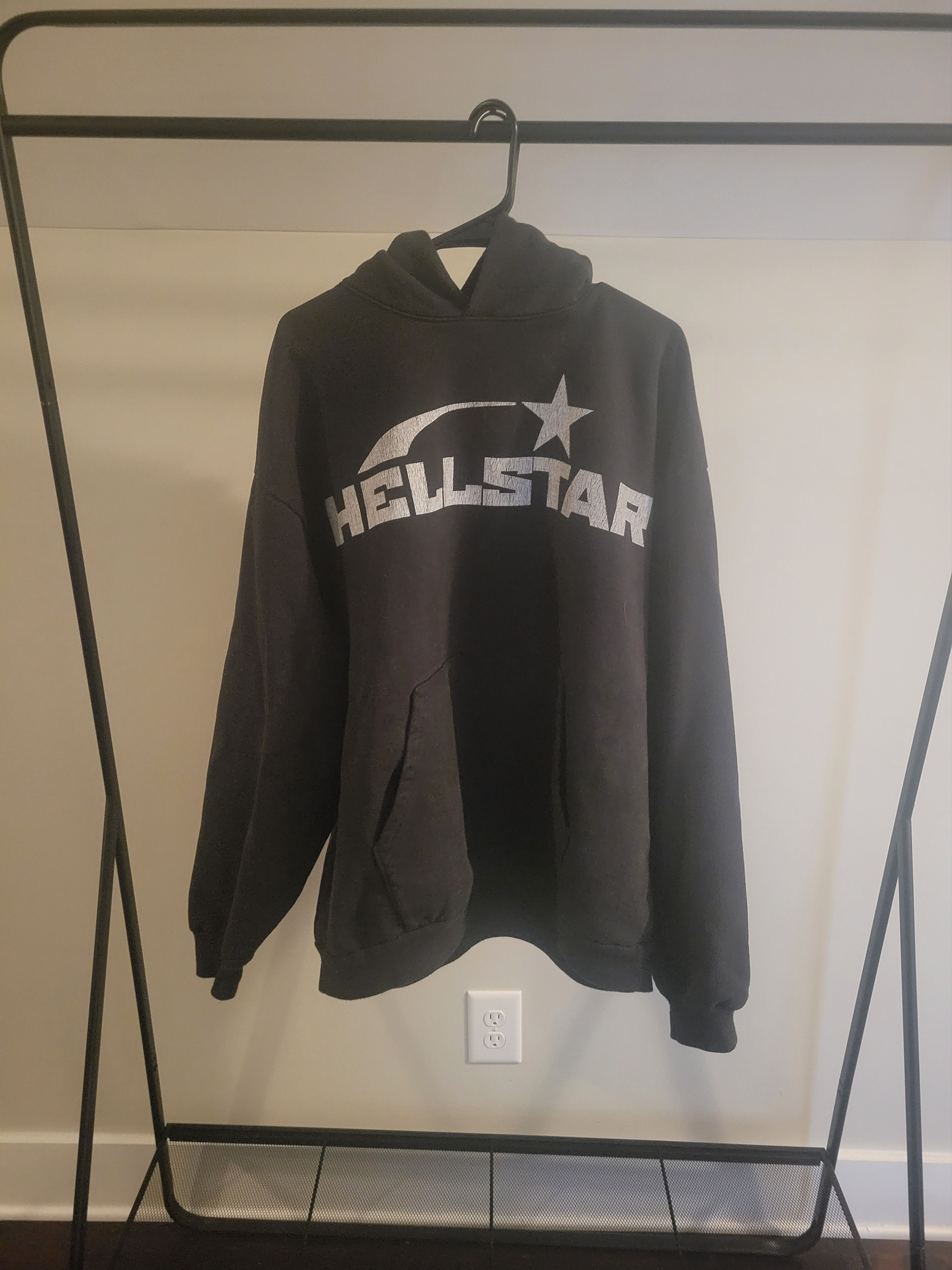HELLSTAR Hellstar Grey Black Classic Logo Uniform Hoodie | Grailed