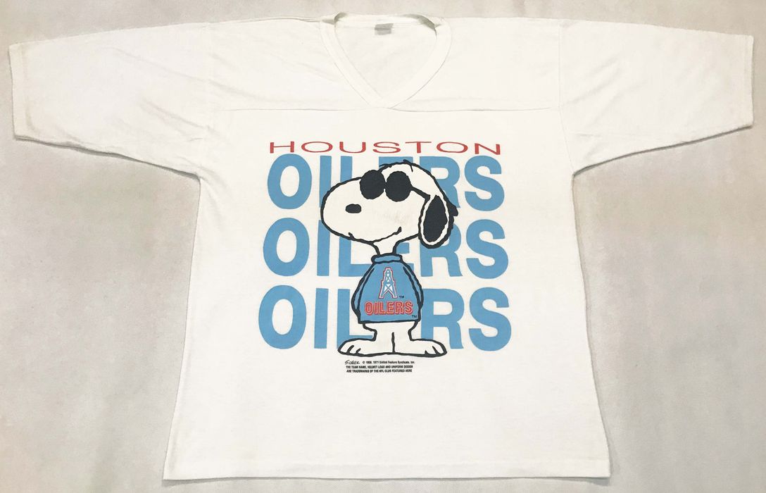 Vintage Vintage Artex NFL Houston Oilers Snoopy Football T-Shirt | Grailed